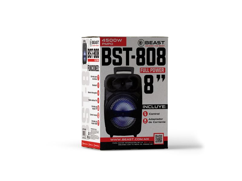 BOCINA BEAST BST 808 COLOR NEGRO - Kelder